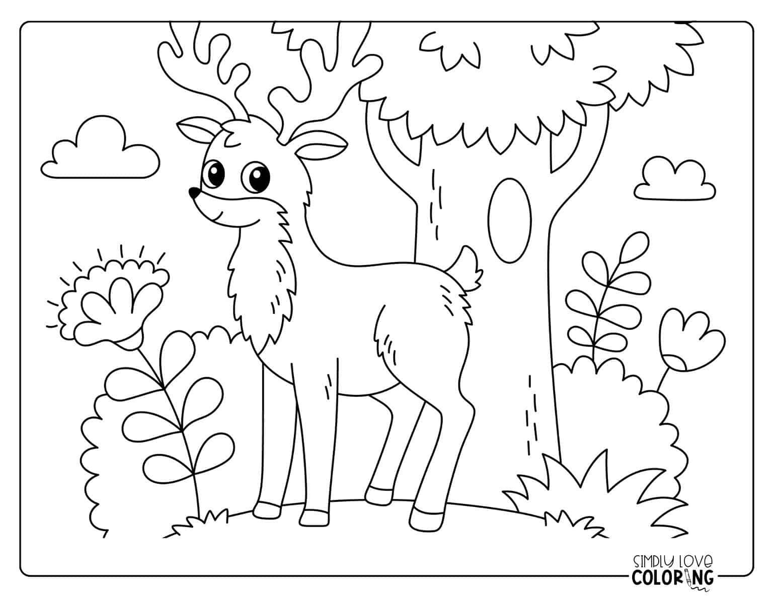 Deer Coloring Pages (Free PDF Printables) - Simply Love Coloring