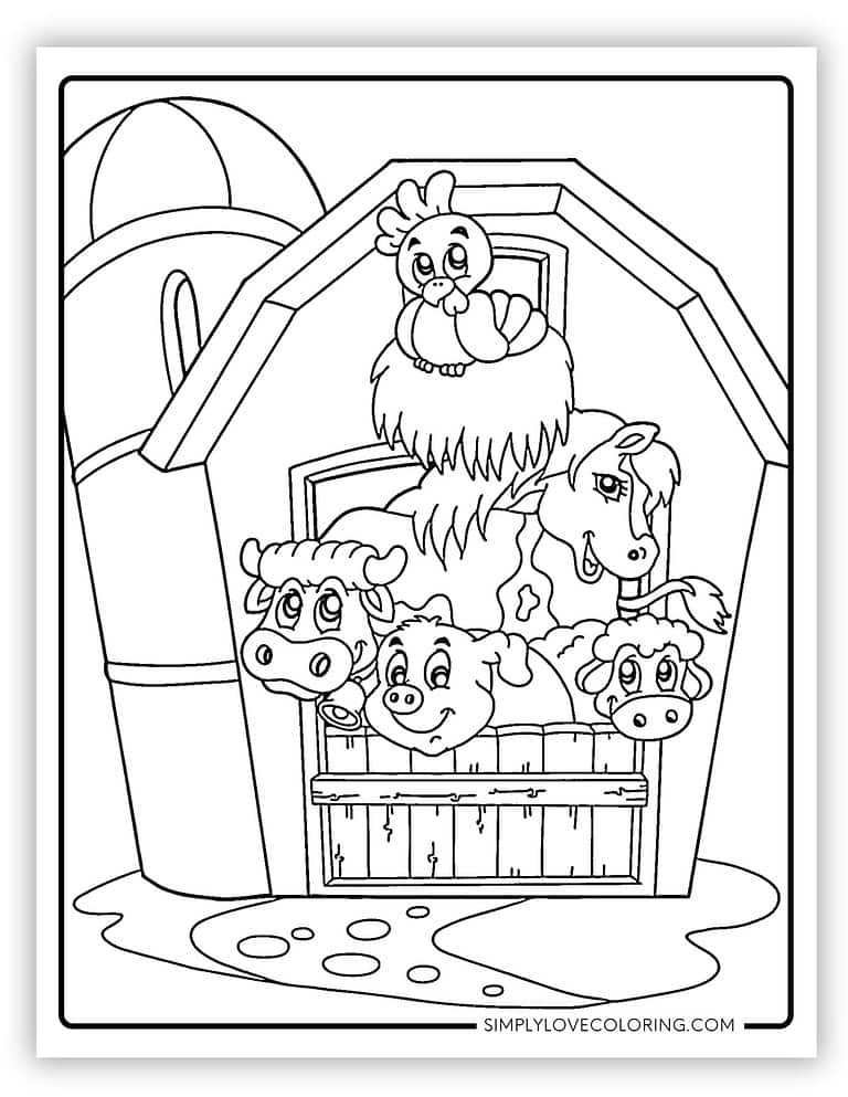 40 Cute Farm Coloring Pages (Free PDF Printables) - Simply Love Coloring