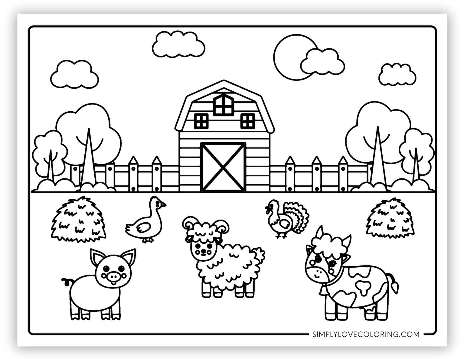 40 Cute Farm Coloring Pages (Free PDF Printables) - Simply Love Coloring