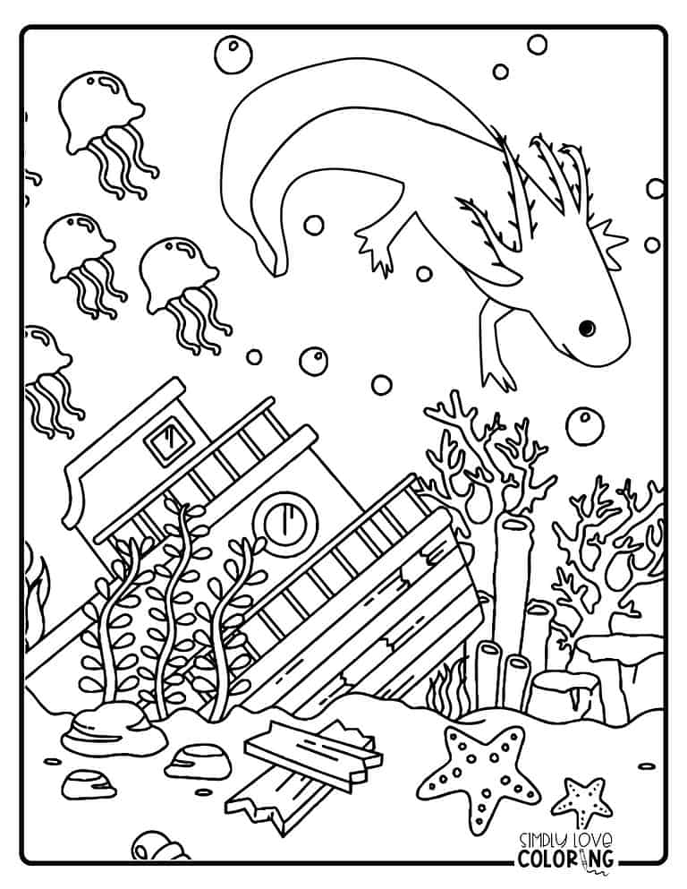 27 Axolotl Coloring Pages (Free PDF Printables) - Simply Love Coloring