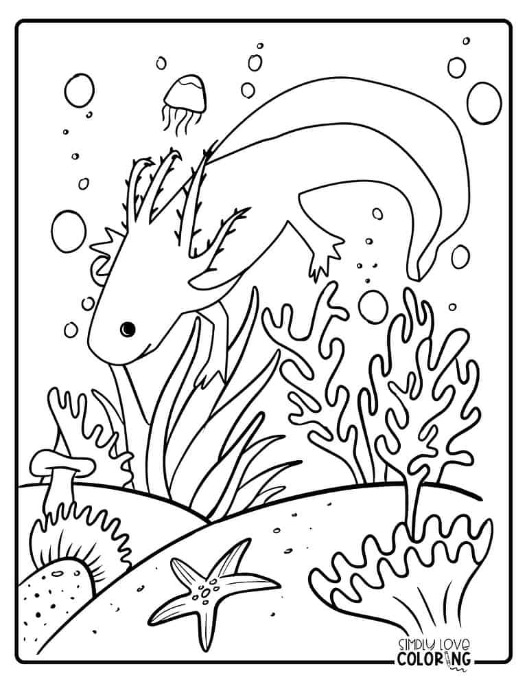 27 Axolotl Coloring Pages (Free PDF Printables) - Simply Love Coloring