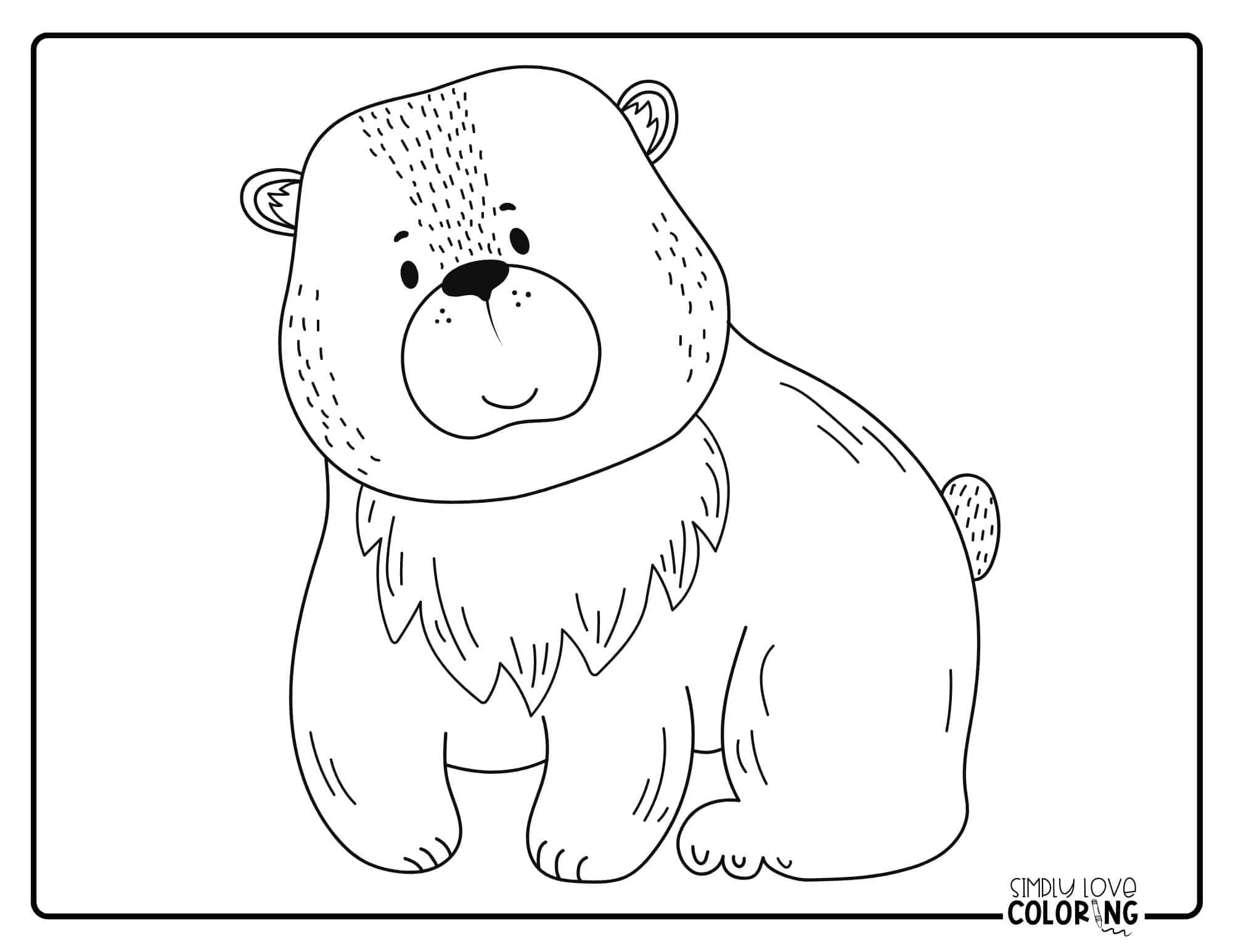 Free Bear Coloring Pages - Simply Love Coloring