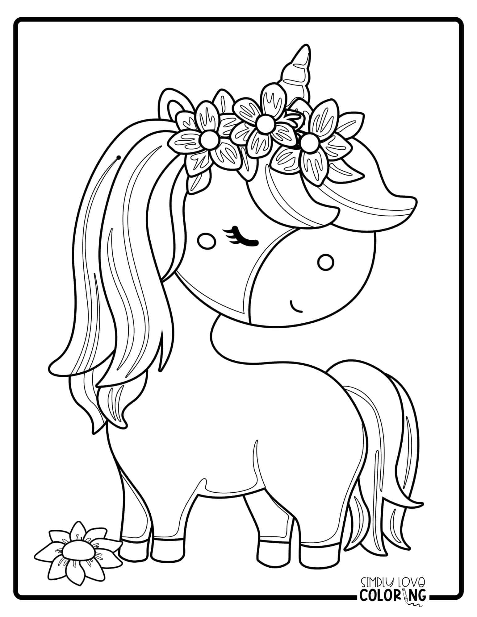 Unicorn Coloring Pages - Simply Love Coloring