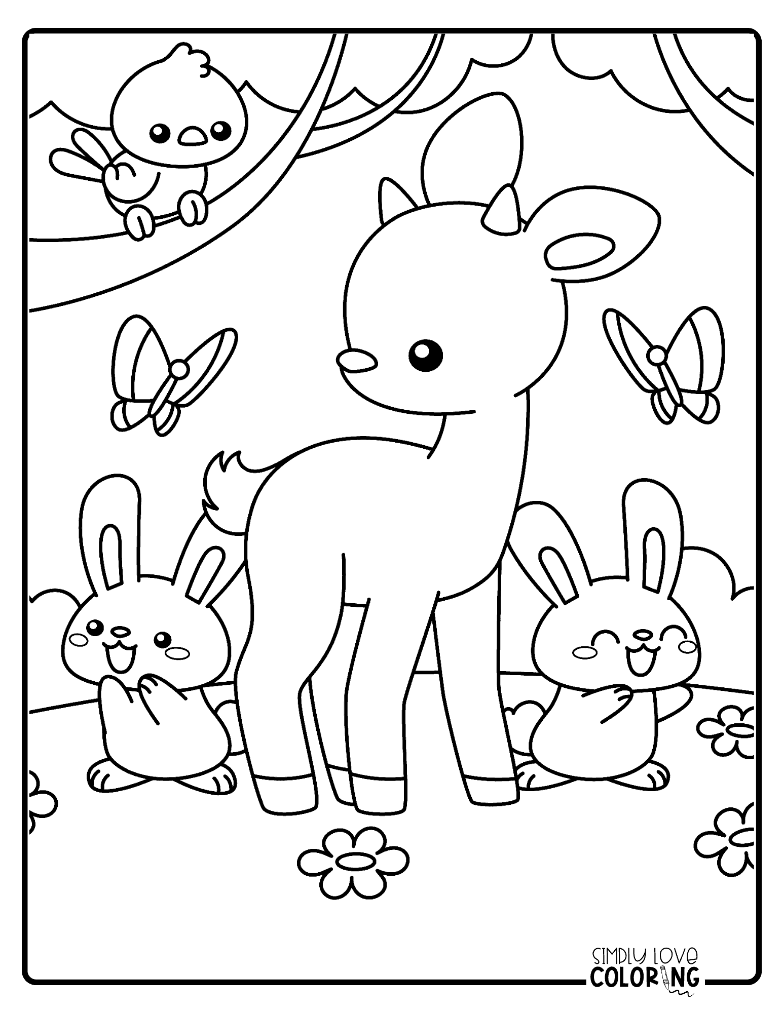 Deer Coloring Pages (Free PDF Printables) - Simply Love Coloring