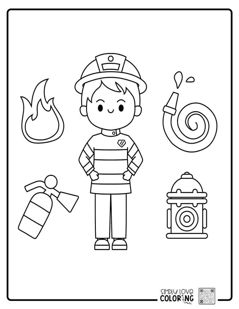 Fire Fighter Coloring Pages (Free PDF Printables) - Simply Love Coloring