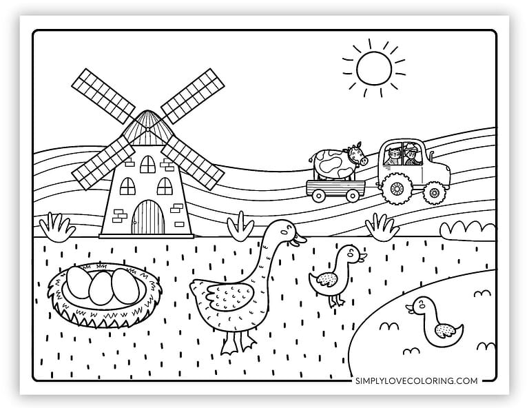 40 Cute Farm Coloring Pages (Free PDF Printables) - Simply Love Coloring
