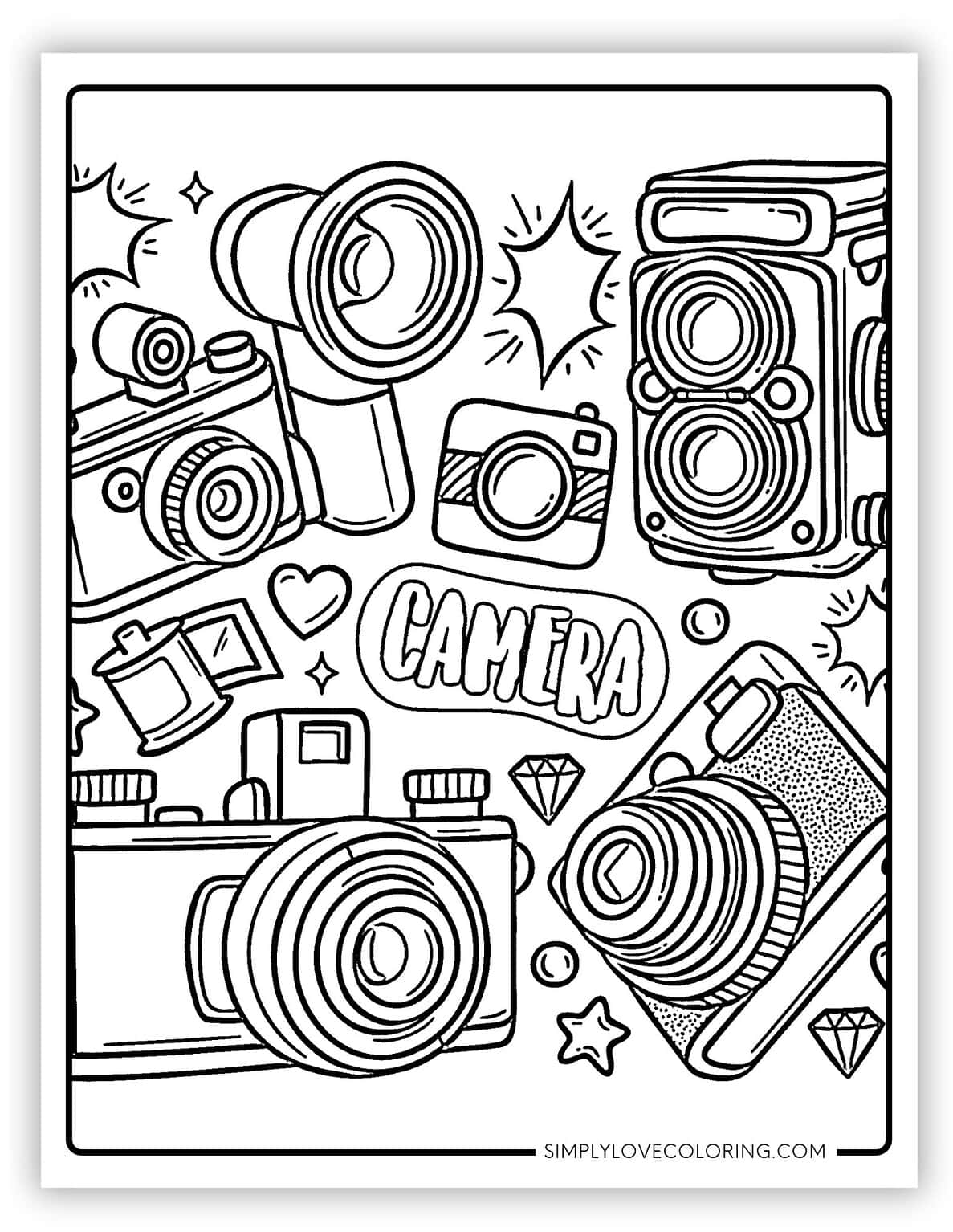 28 Camera Coloring Pages (Free PDF Printables) - Simply Love Coloring