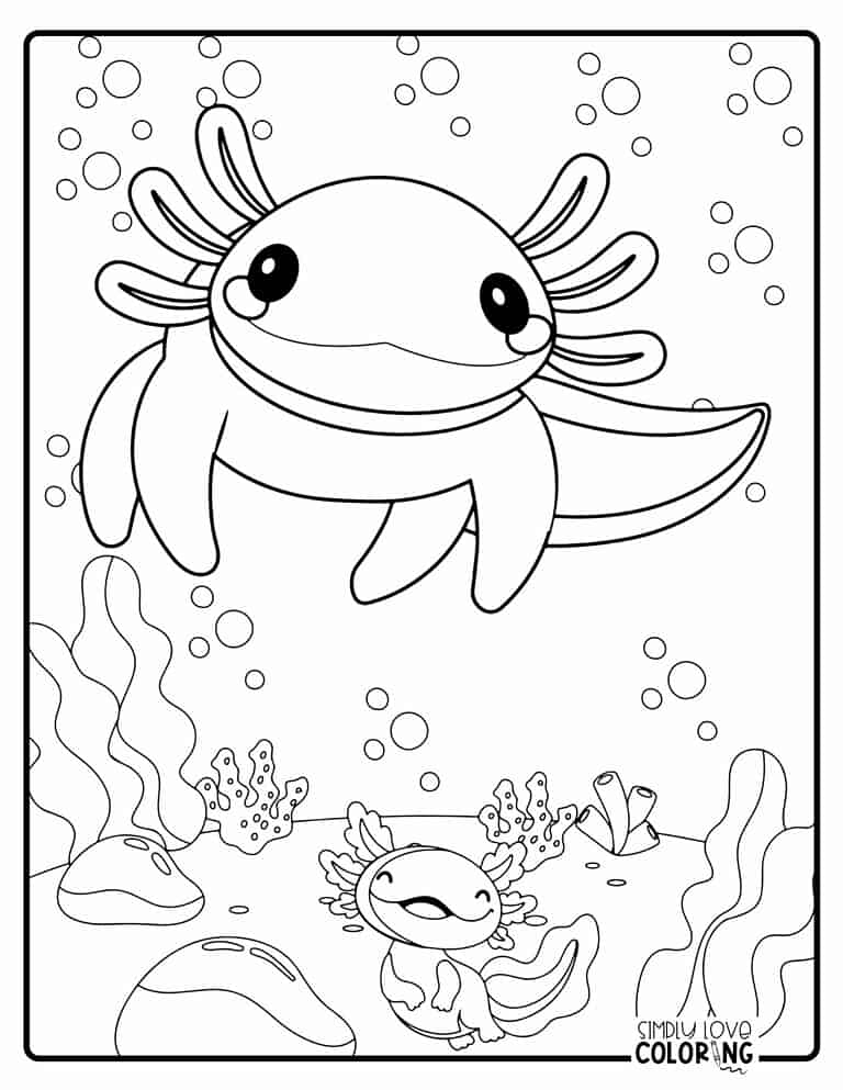 27 Axolotl Coloring Pages (Free PDF Printables) - Simply Love Coloring