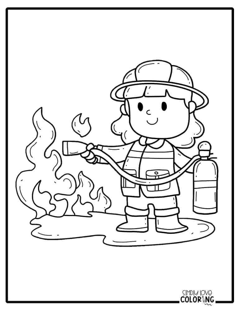 Fire Fighter Coloring Pages (Free PDF Printables) - Simply Love Coloring