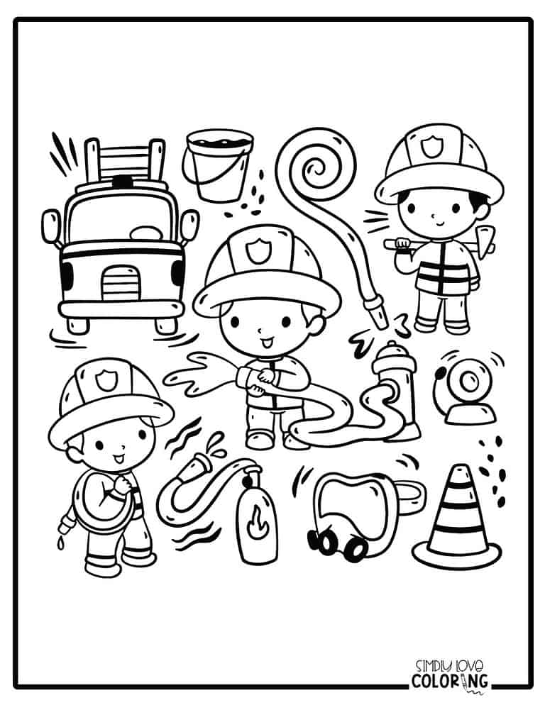 Fire Fighter Coloring Pages (Free PDF Printables) - Simply Love Coloring
