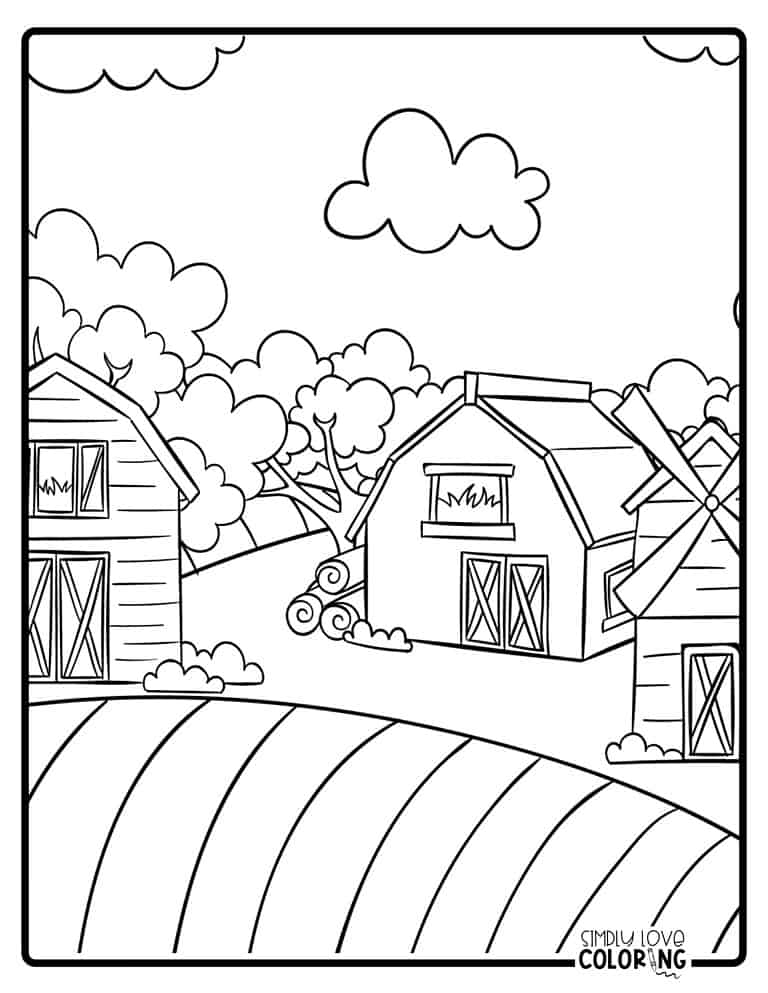 Free Farm Coloring Pages - Simply Love Coloring