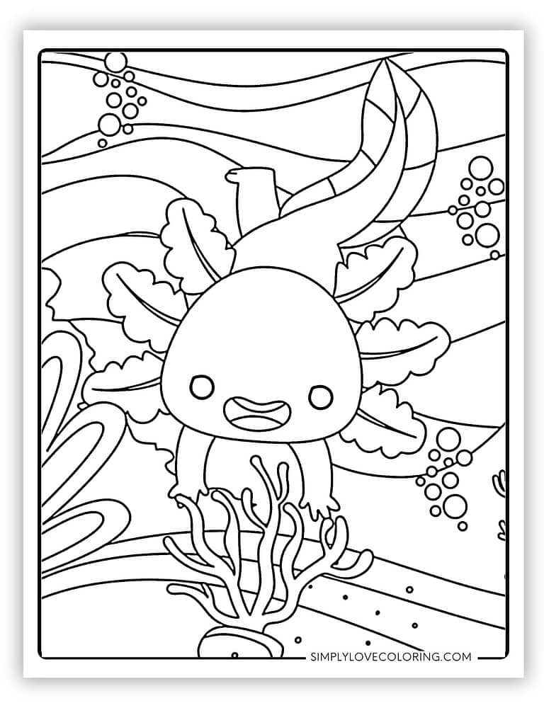 27 Axolotl Coloring Pages (Free PDF Printables) - Simply Love Coloring