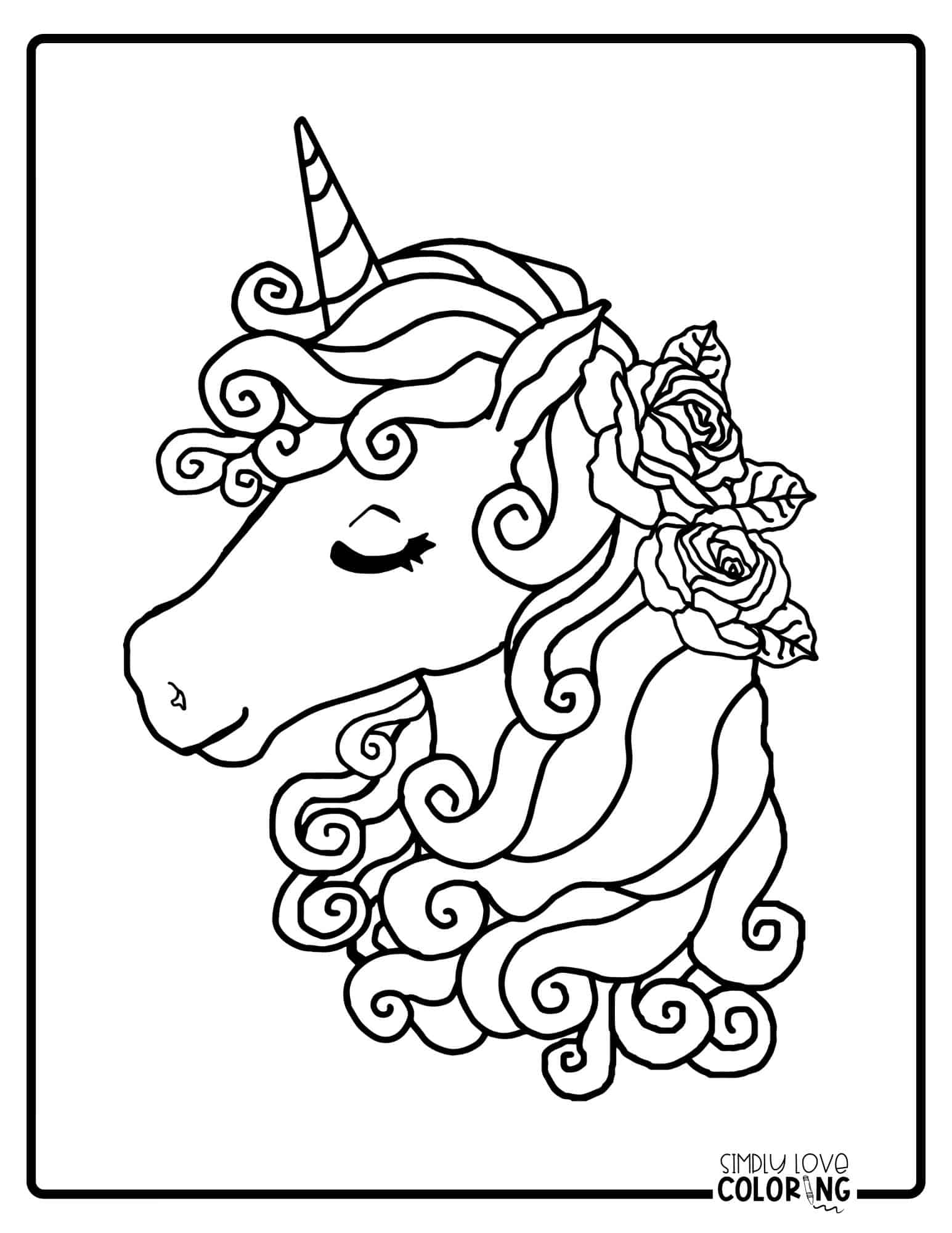 Unicorn Coloring Pages - Simply Love Coloring