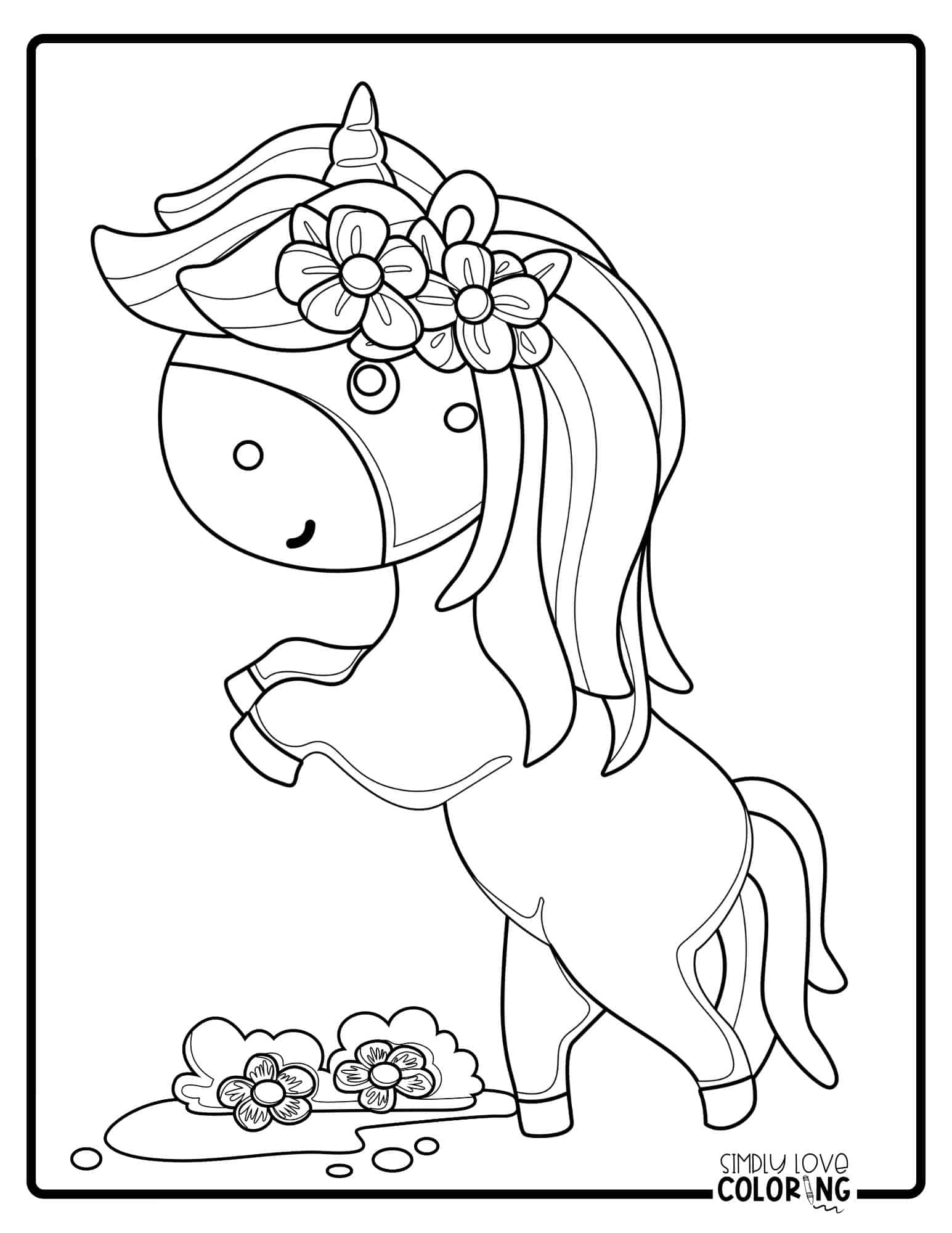 Unicorn Coloring Pages - Simply Love Coloring