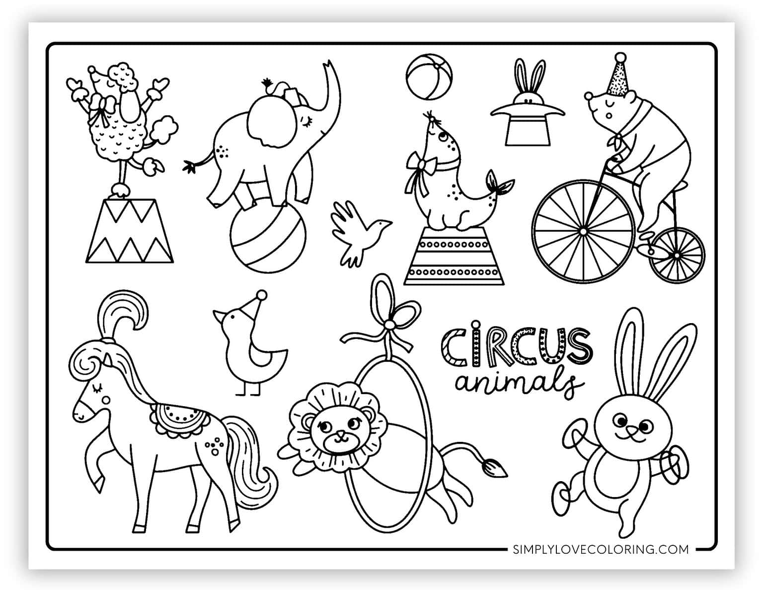 36 Circus Coloring Pages (Free PDF Printables) - Simply Love Coloring