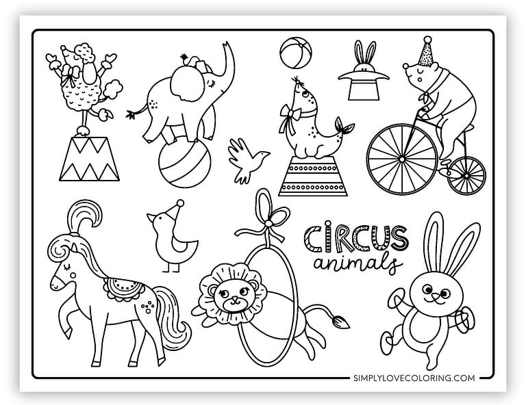 36 Circus Coloring Pages (Free PDF Printables) - Simply Love Coloring