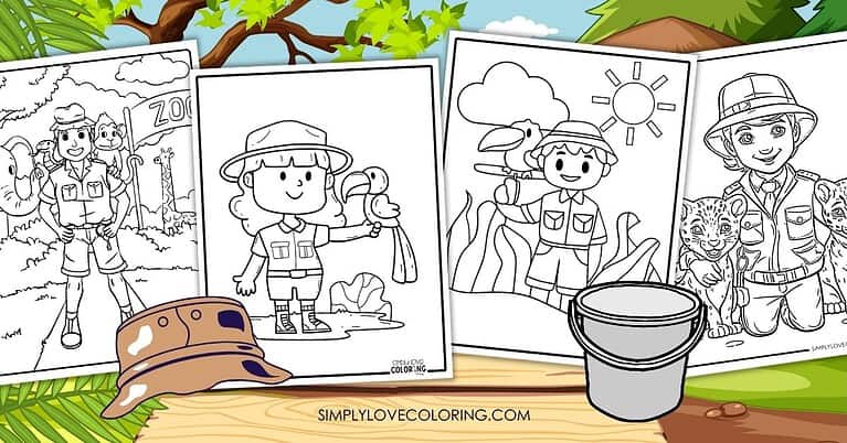 12 Cute Zookeeper Coloring Pages (Free PDF Printables) - Simply Love ...
