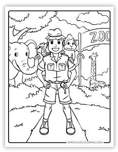 12 Cute Zookeeper Coloring Pages (Free PDF Printables) - Simply Love ...