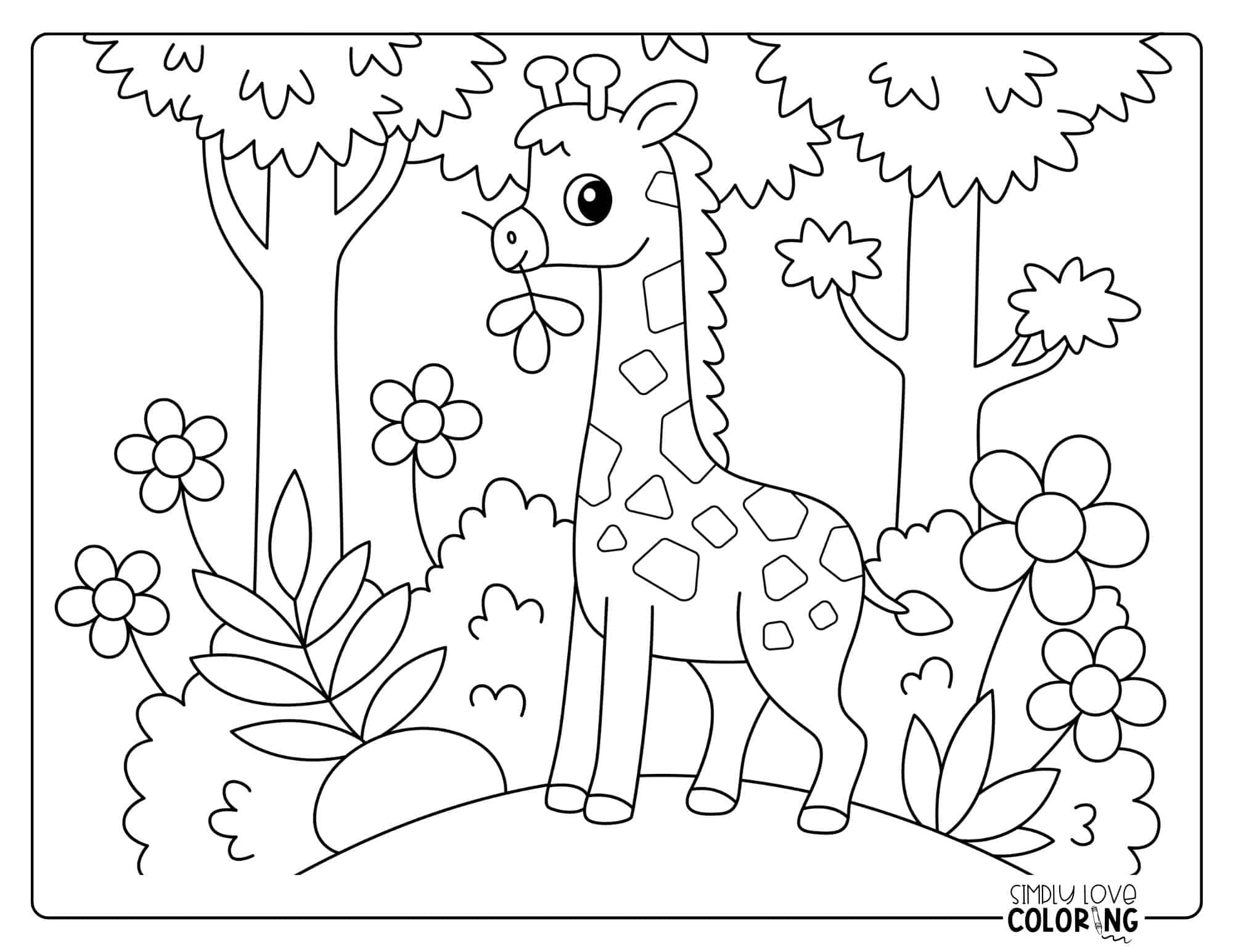 Giraffe Coloring Pages (Free PDF Printables) - Simply Love Coloring