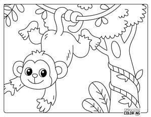 Monkey Coloring Pages (Free PDF Printables) - Simply Love Coloring