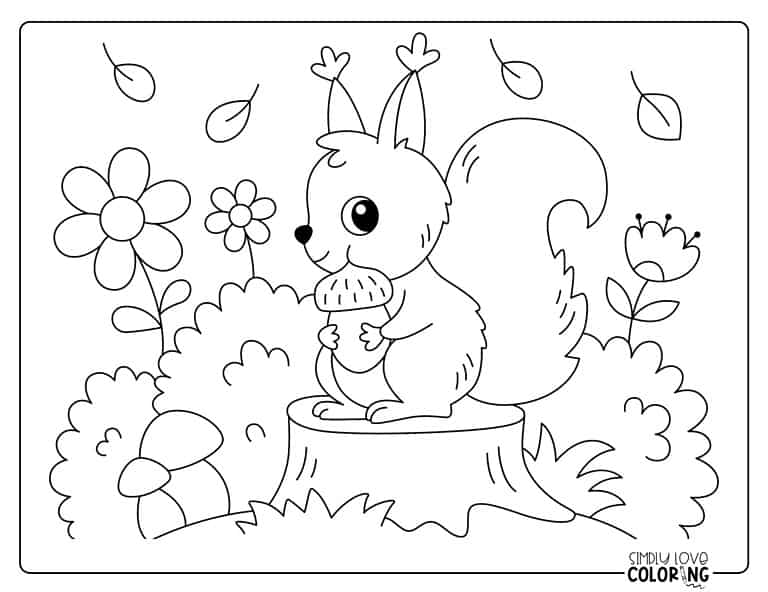 15 Cute Squirrel Coloring Pages (Free PDF Printables) - Simply Love ...