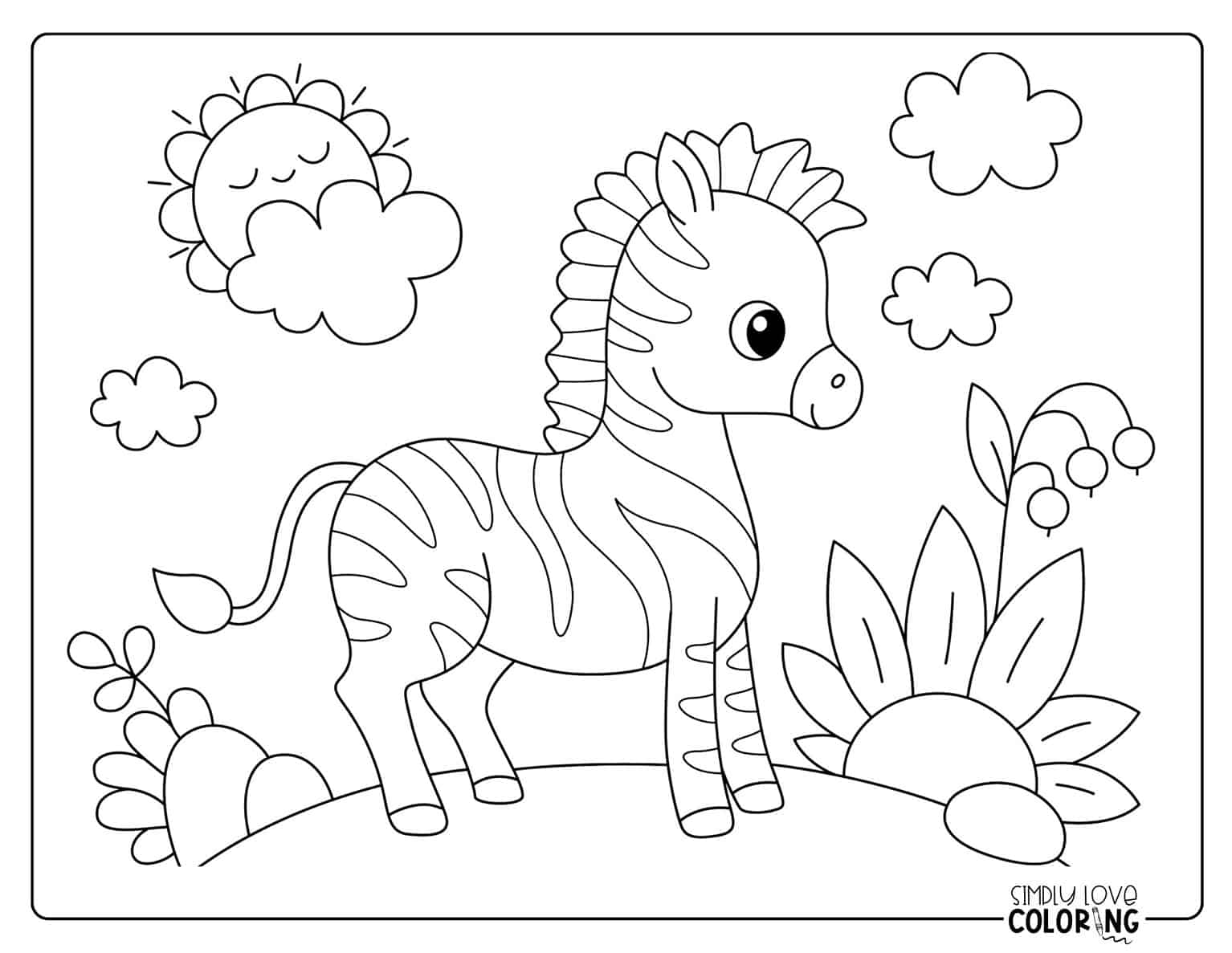 12 Cute Zebra Coloring Pages (Free PDF Printables) - Simply Love Coloring
