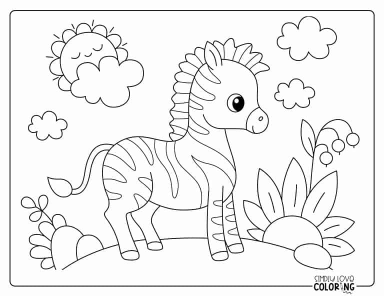 12 Cute Zebra Coloring Pages (Free PDF Printables) - Simply Love Coloring