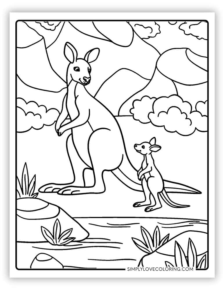 19 Kangaroo Coloring Pages (Free PDF Printables) - Simply Love Coloring
