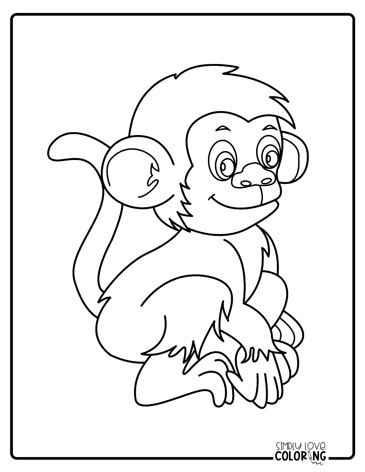Monkey Coloring Pages (Free PDF Printables) - Simply Love Coloring