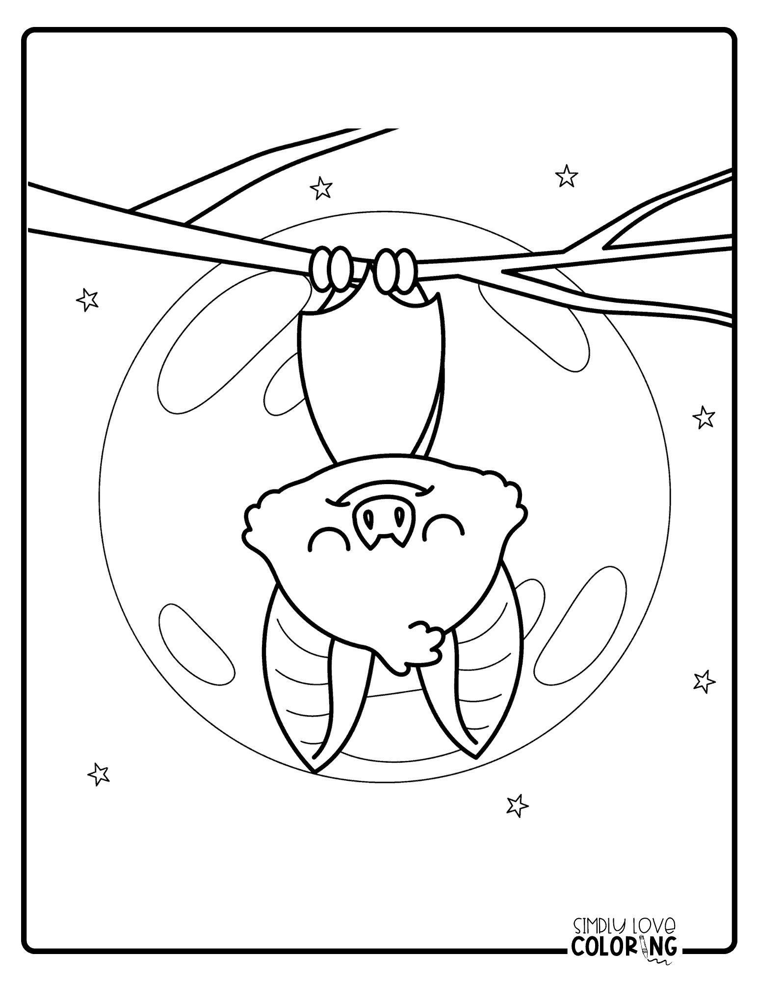 Bat Coloring Pages (Free PDF Printables) - Simply Love Coloring