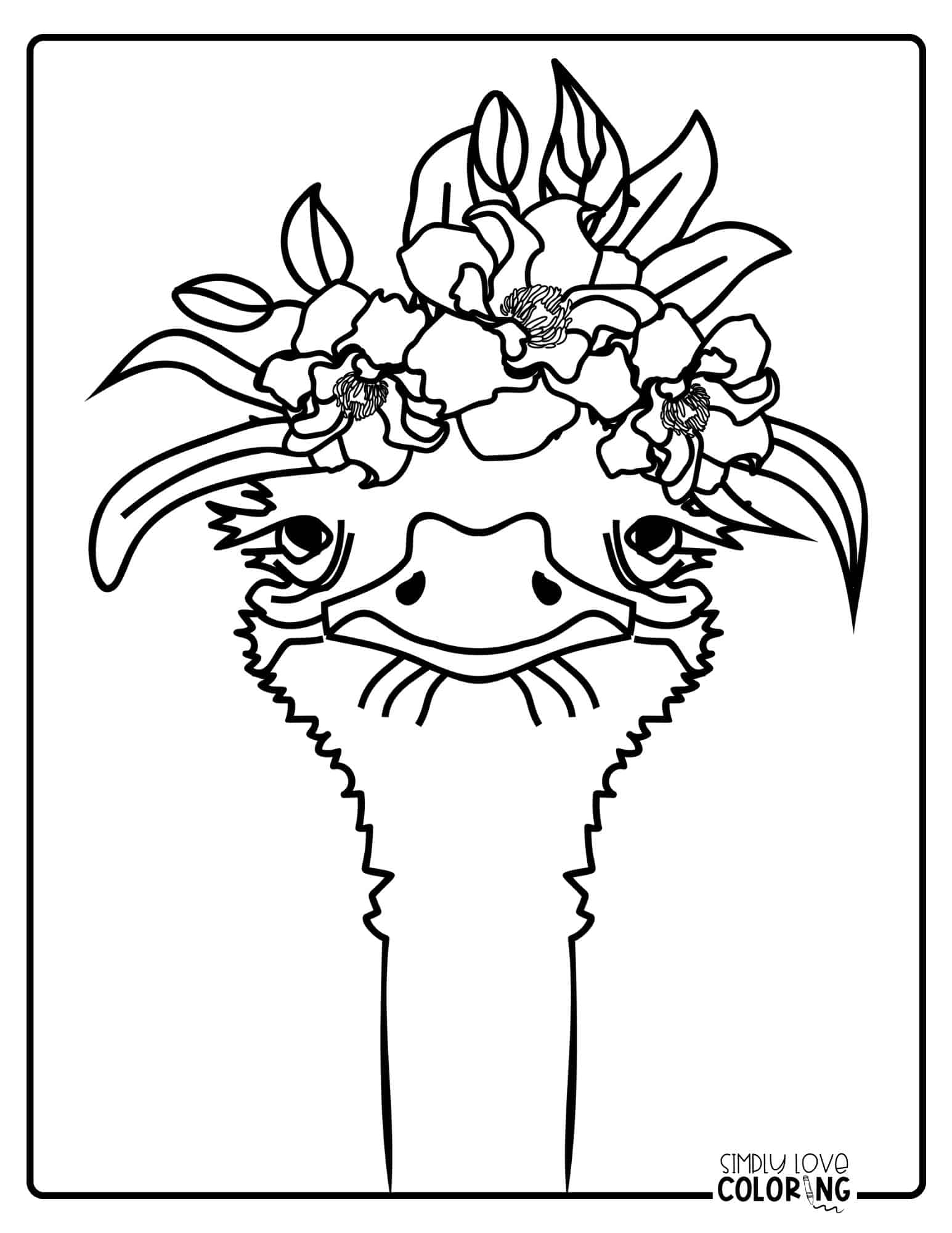 Ostrich Coloring Pages (Free PDF Printables) - Simply Love Coloring