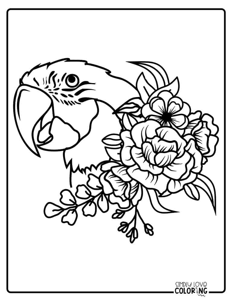 Parrot Coloring Pages (Free PDF Printables) - Simply Love Coloring