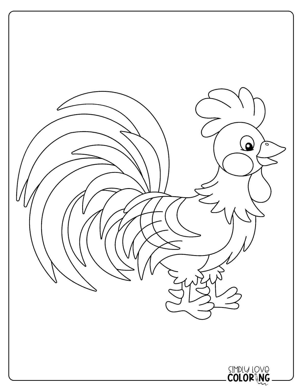 19 Rooster Coloring Pages (Free PDF Printables) - Simply Love Coloring