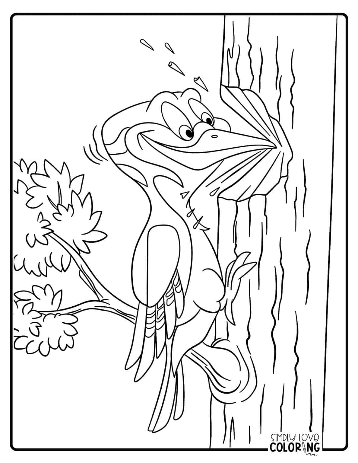 Woodpecker Coloring Pages (Free PDF Printables) - Simply Love Coloring
