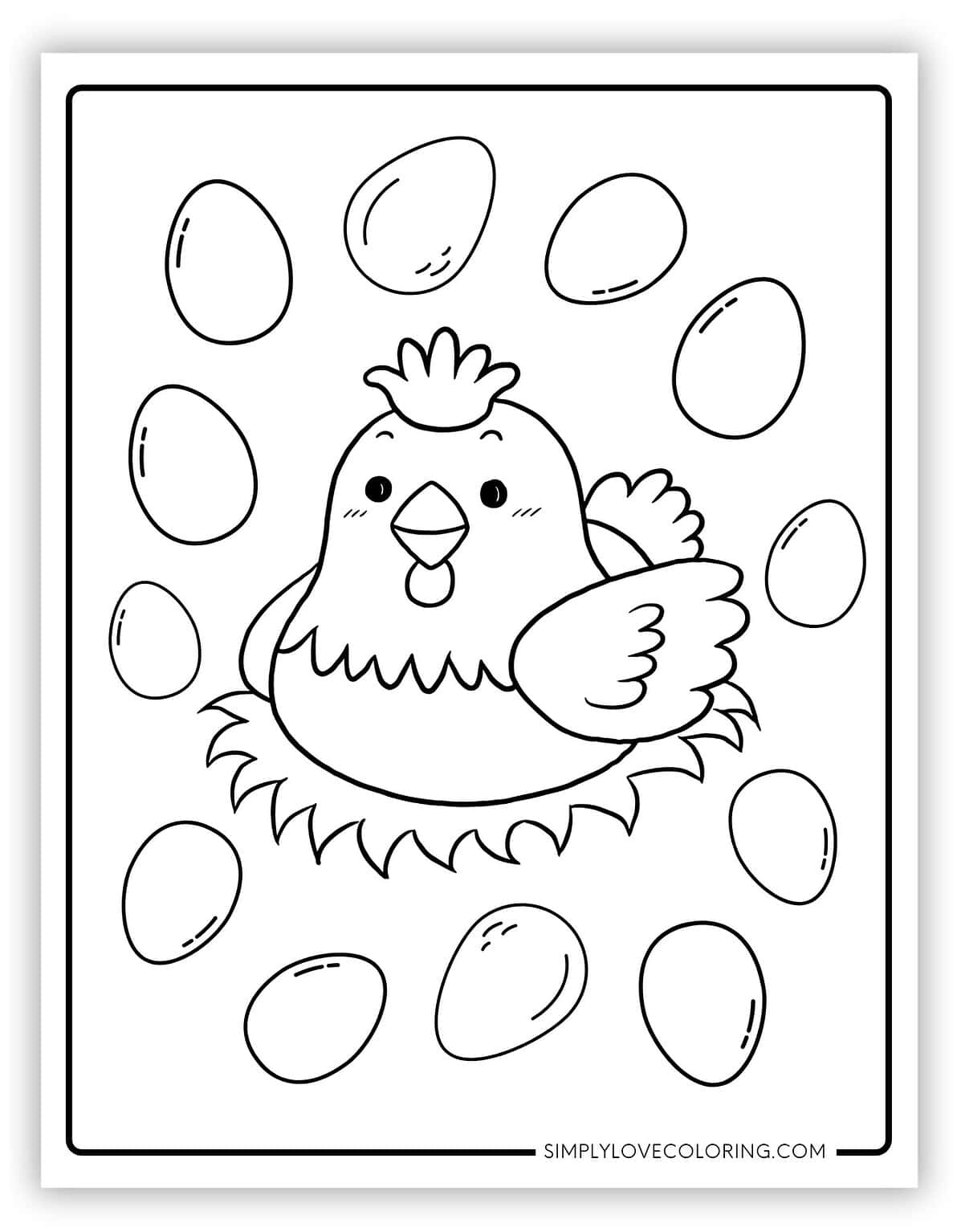 17 Cute Hen Coloring Pages (Free PDF Printables) - Simply Love Coloring