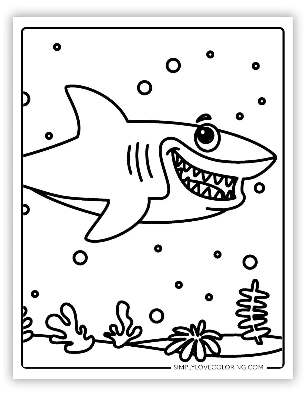 32 Shark Coloring Pages (Free PDF Printables) - Simply Love Coloring