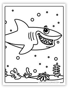 32 Shark Coloring Pages (Free PDF Printables) - Simply Love Coloring