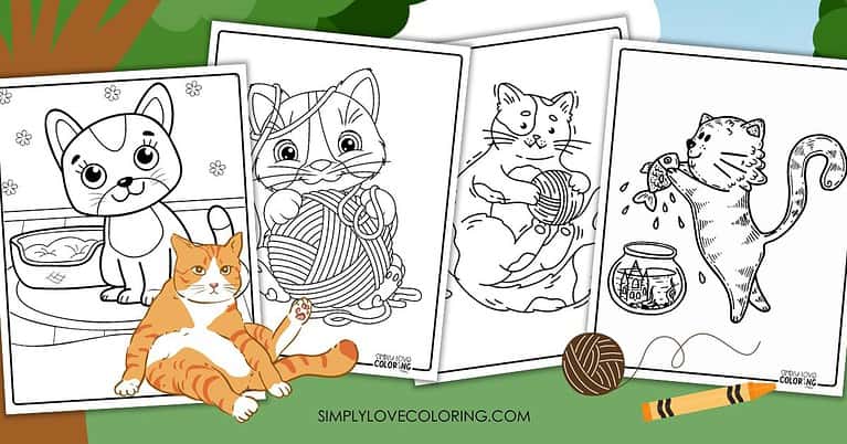 47 Cute Cat Coloring Pages (Free PDF Printables) - Simply Love Coloring