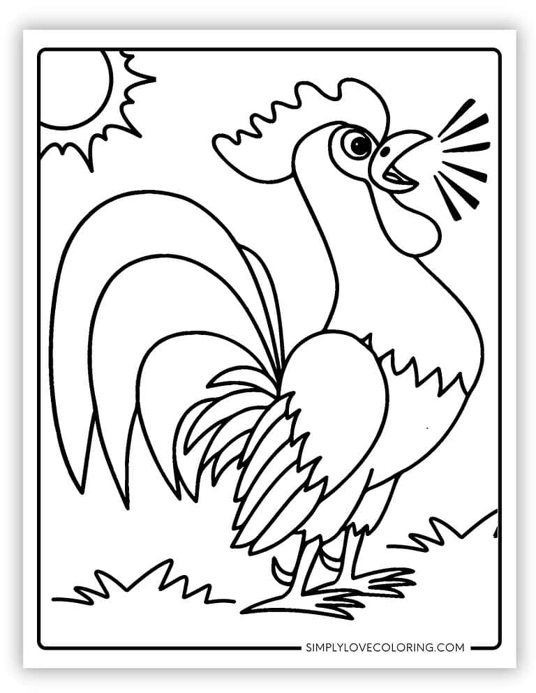 19 Rooster Coloring Pages (Free PDF Printables) - Simply Love Coloring