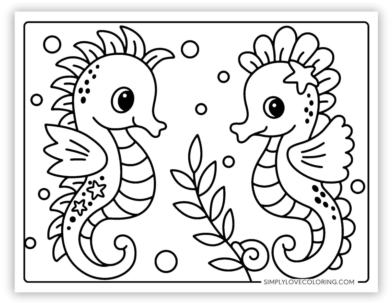 35 Seahorse Coloring Pages (Free PDF Printables) - Simply Love Coloring