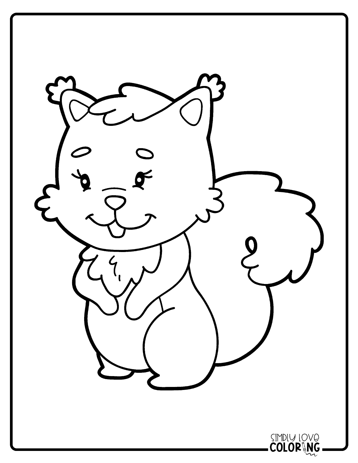 15 Cute Squirrel Coloring Pages (Free PDF Printables) - Simply Love ...