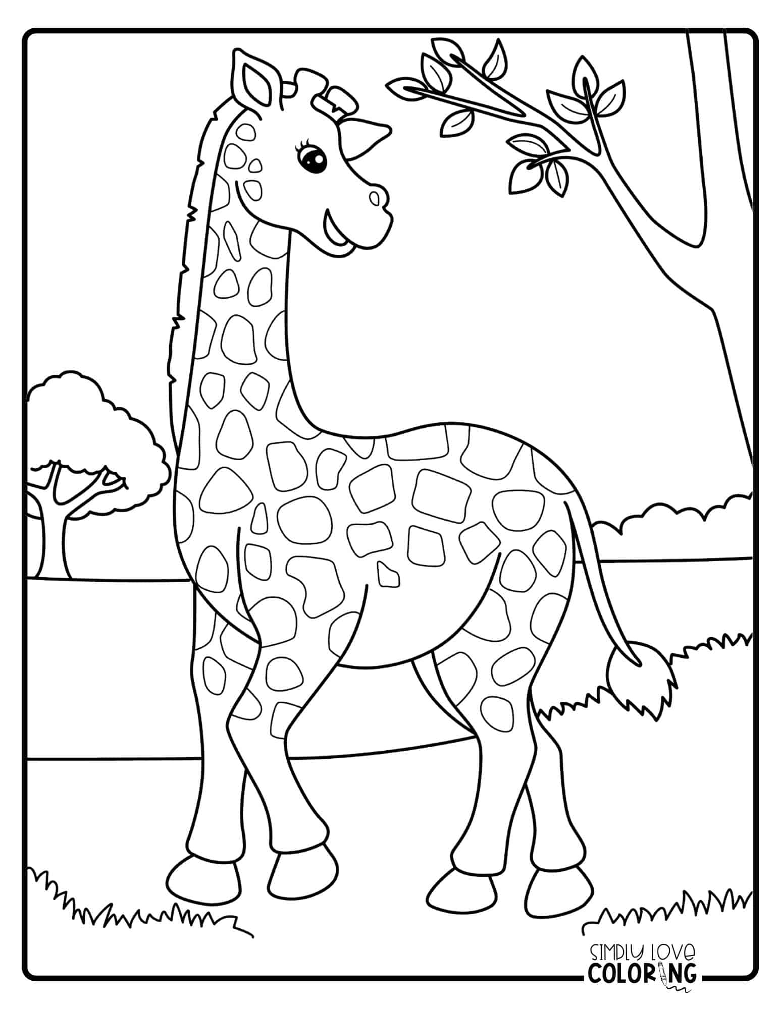 Free Giraffe Coloring Pages - Simply Love Coloring