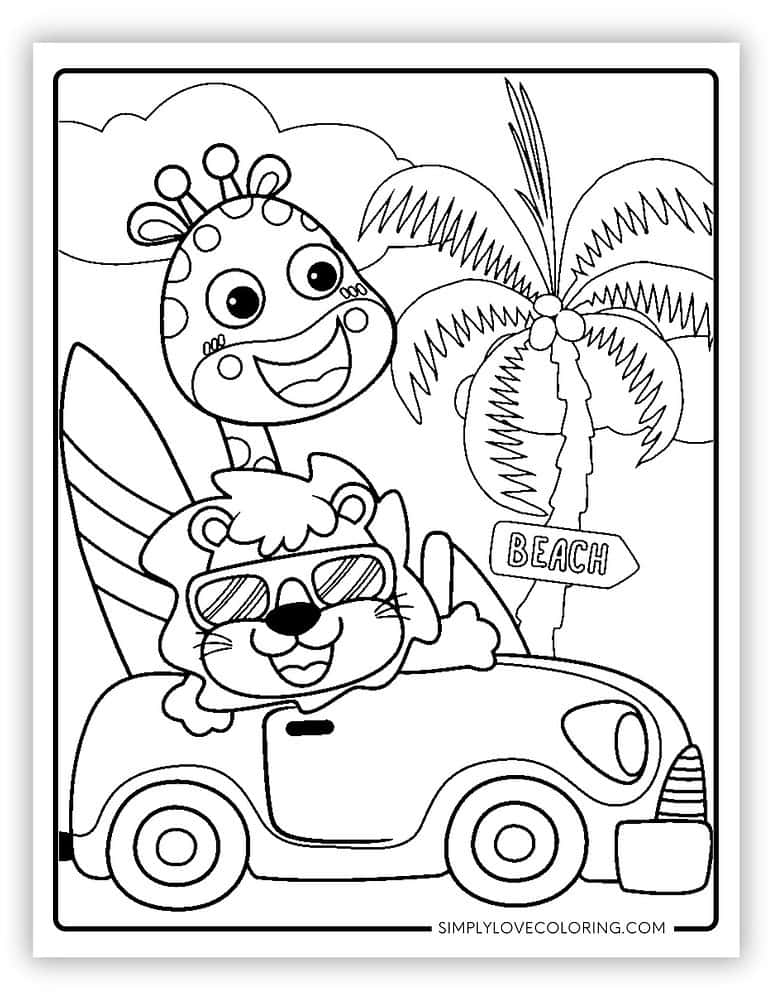 40 Cute Summer Coloring Pages (Free PDF Printables) - Simply Love Coloring