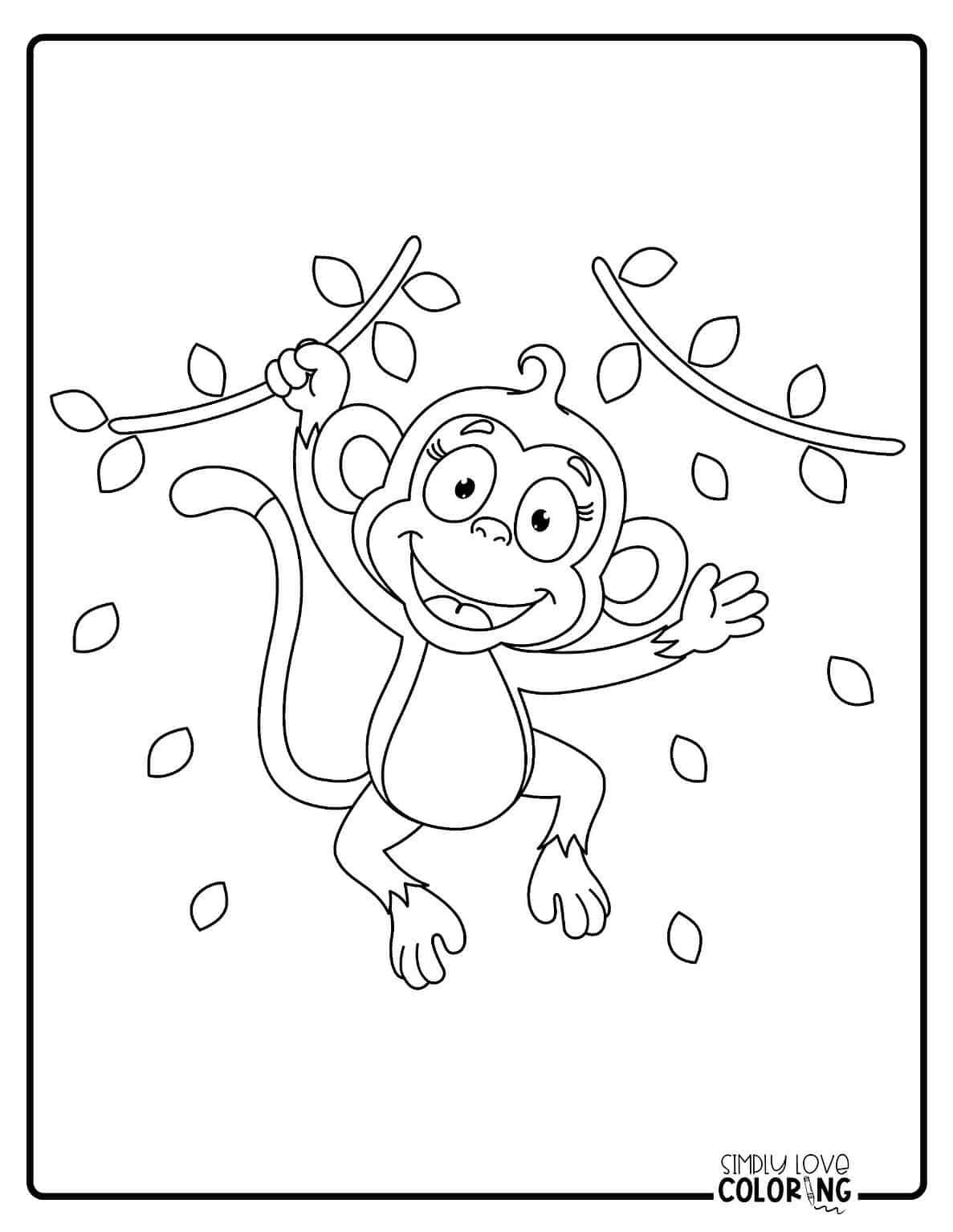 Monkey Coloring Pages (Free PDF Printables) - Simply Love Coloring
