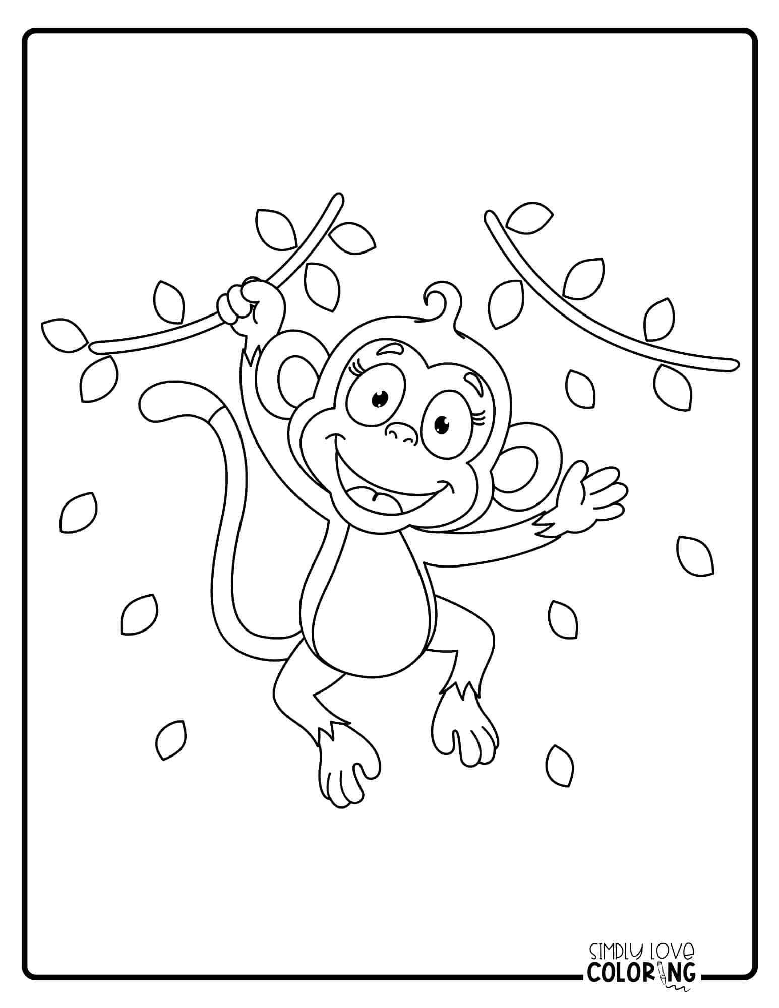 Monkey Coloring Pages (Free PDF Printables) - Simply Love Coloring