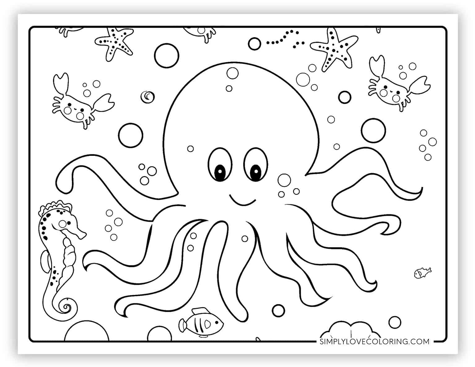 40 Octopus Coloring Pages (Free PDF Printables) - Simply Love Coloring