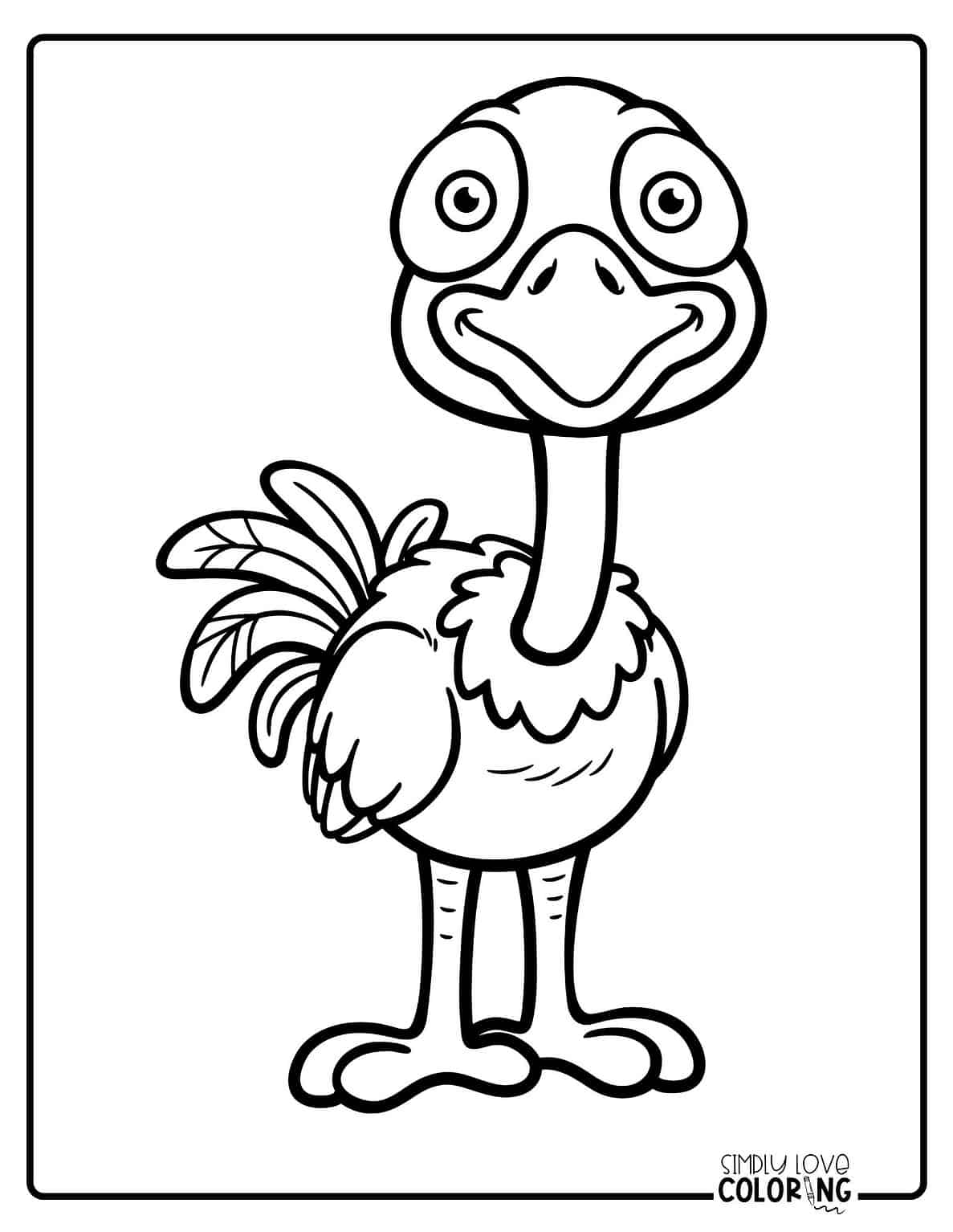 Ostrich Coloring Pages (Free PDF Printables) - Simply Love Coloring
