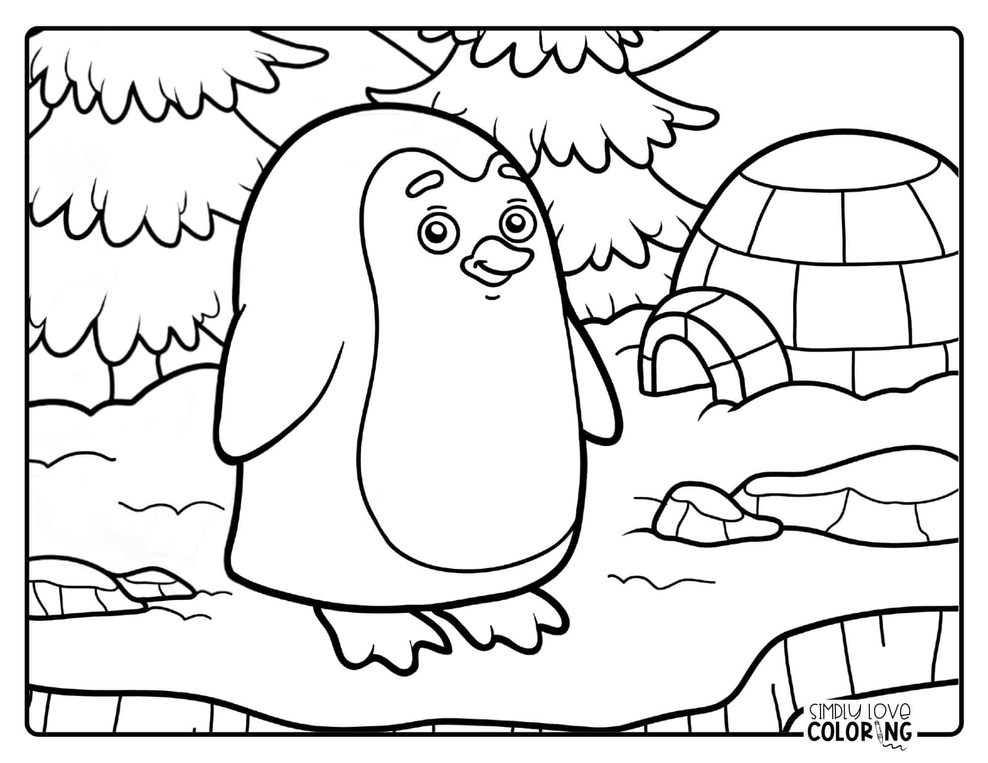Free Penguin Coloring Pages - Simply Love Coloring