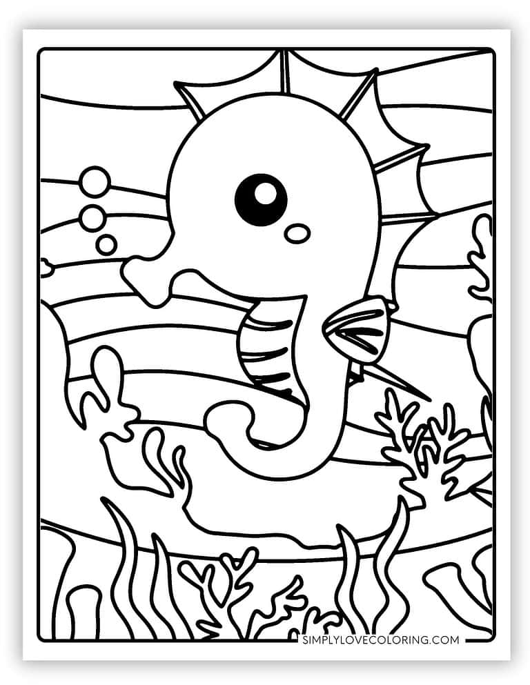 35 Seahorse Coloring Pages (Free PDF Printables) - Simply Love Coloring