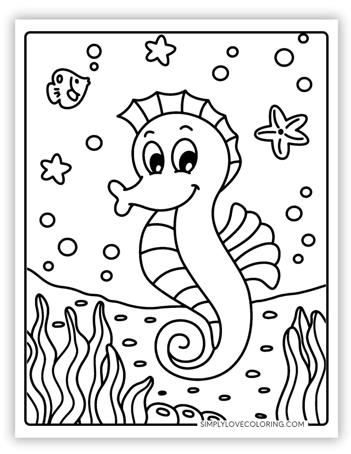 35 Seahorse Coloring Pages (Free PDF Printables) - Simply Love Coloring